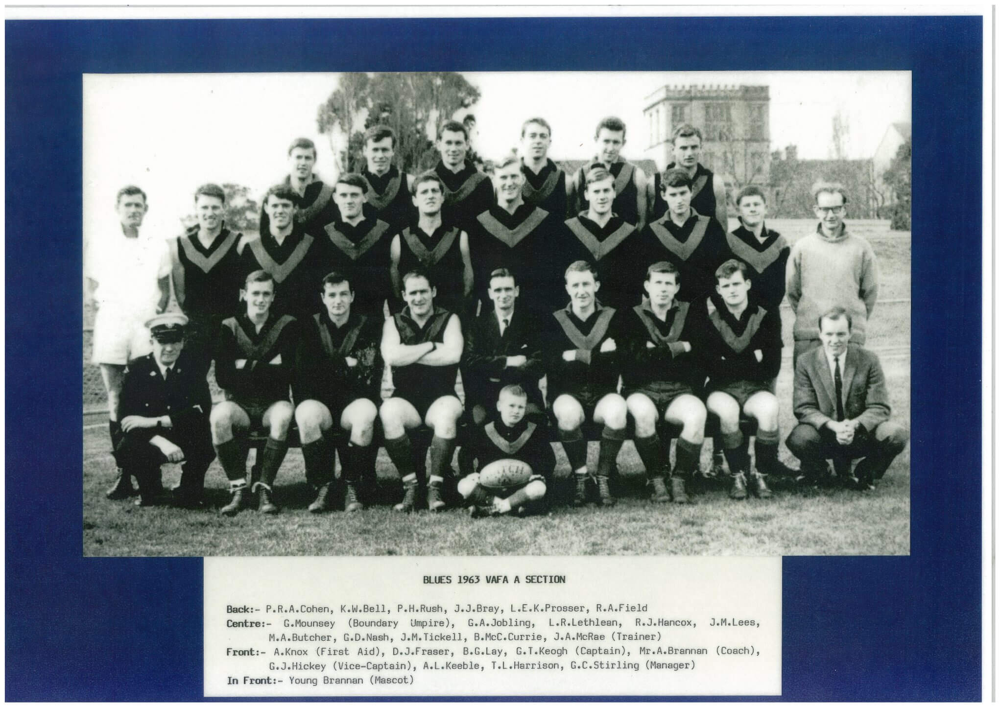 Team Photos – pre 1970 – University Blues Football Club