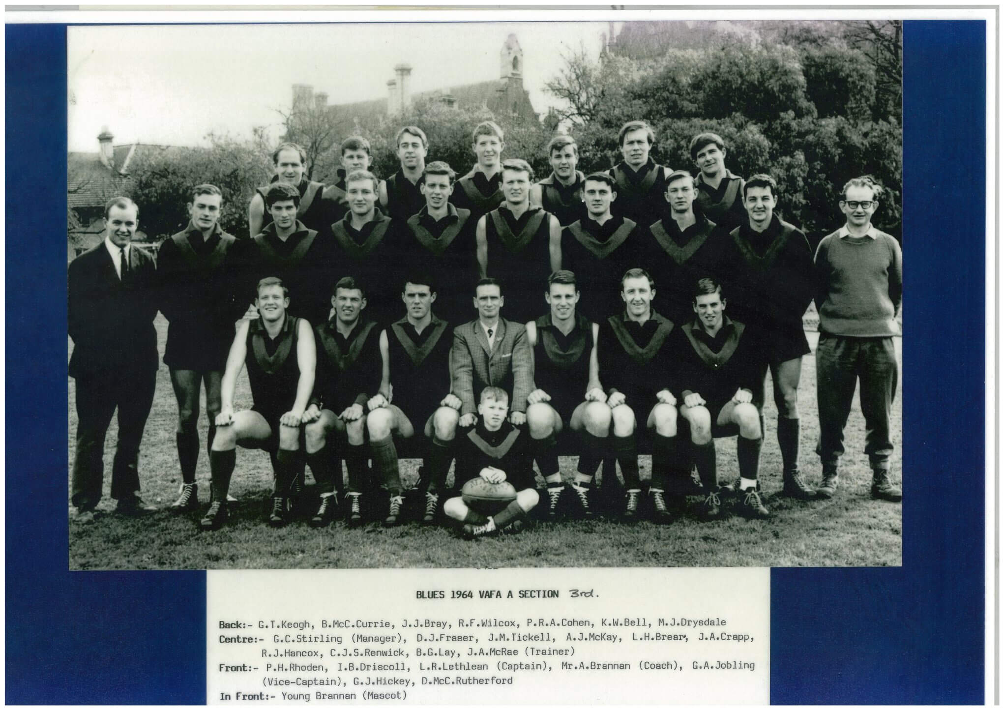 Team Photos – pre 1970 – University Blues Football Club