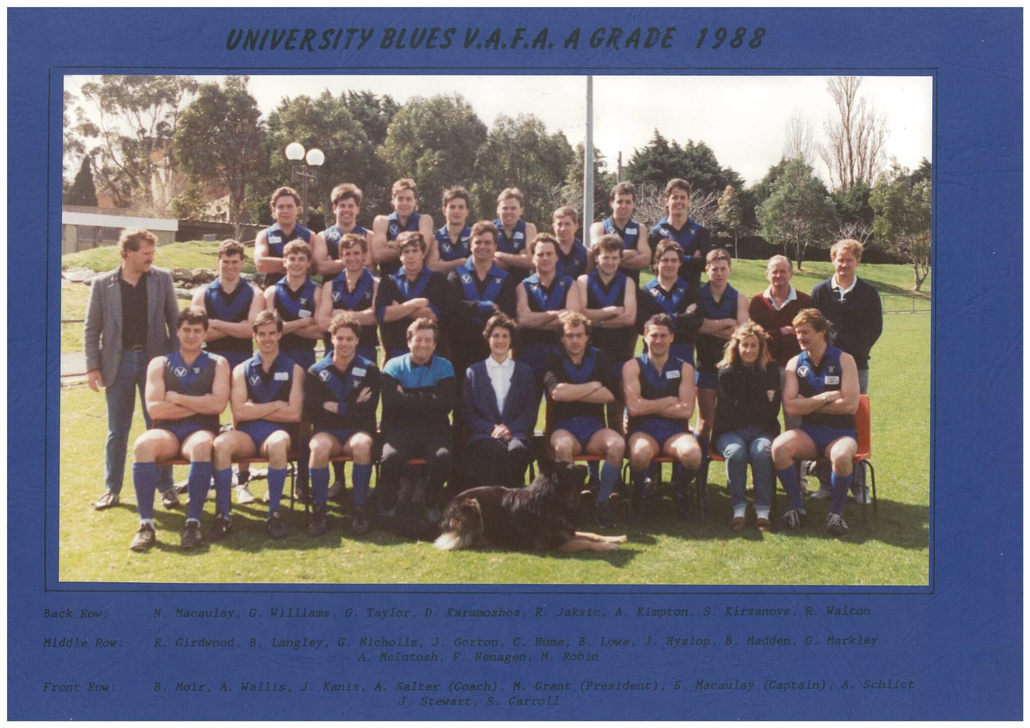 Team Photos – 1971 to 1990 – University Blues Football Club