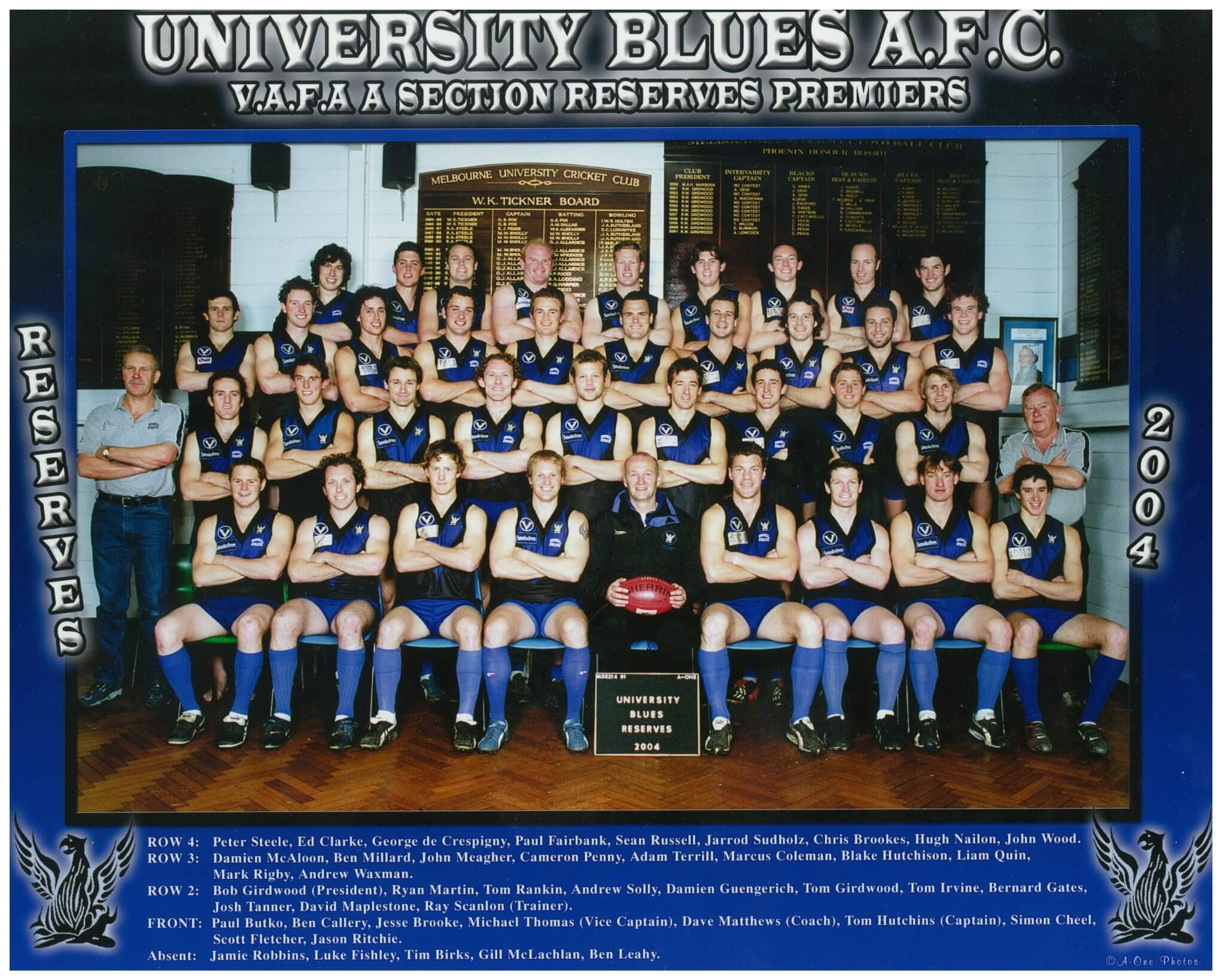 Team Photos – 2001 to 2010 – University Blues Football Club